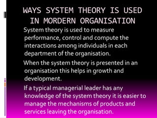 System Theory By Von Bertalanffy | PPTX