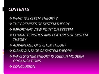 System Theory By Von Bertalanffy | PPTX