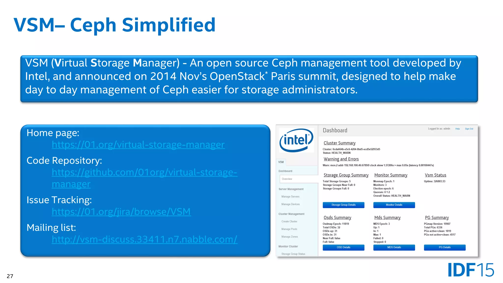 Ceph Open Source Storage Software Optimizations On Intel® Architecture