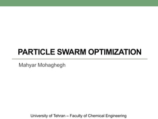 Particle swarm optimization | PPTX