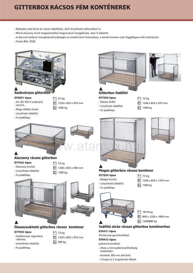 Szabvanyos gitterbox feles gitterbox osszecsukhato gitterbox | PDF