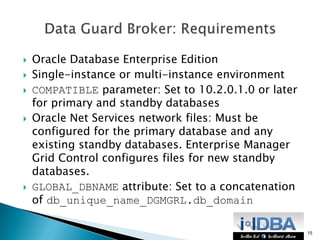 Oracle Data Guard Broker Webinar | PPT