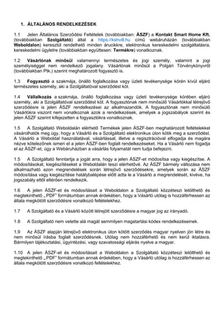 KSH Vill ÁSZF | PDF