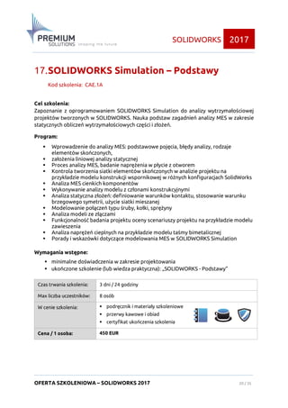 Szkolenia SOLIDWORKS | PDF