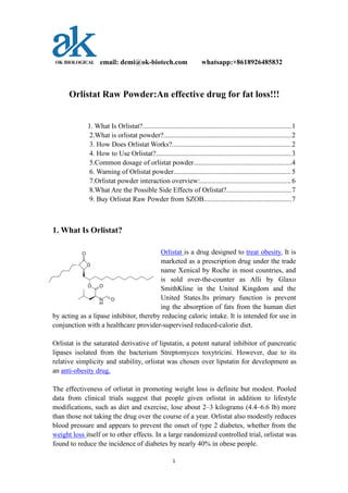 Orlistat Raw Powder:An effective drug for fat loss!!! | PDF