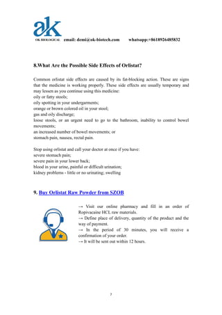 Orlistat Raw Powder:An effective drug for fat loss!!! | PDF