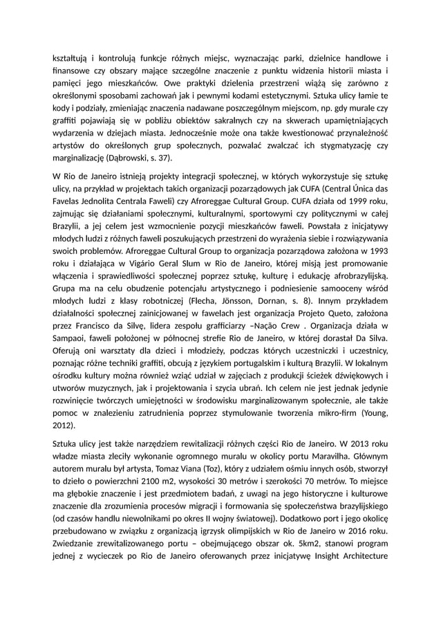 Sztuka ulicy a przestrzeń miasta_tekst.docx | Hip Hop Music | Music