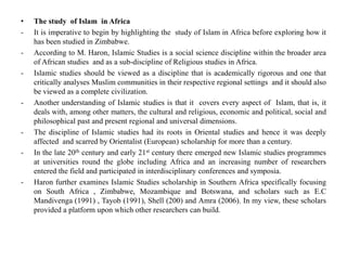 The interaction between Islam and African traditional religion in ...