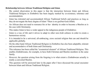 The interaction between Islam and African traditional religion in ...