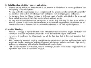 The interaction between Islam and African traditional religion in ...