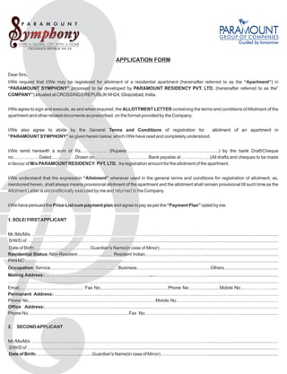 Paramount Symphony Booking Form | PDF