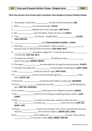 T 027-past-present-perfect-simple | PDF