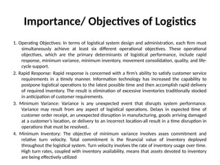 LOGISTIC MGT PPTS FOR BBA AND MBA STUDENTS | PPTX