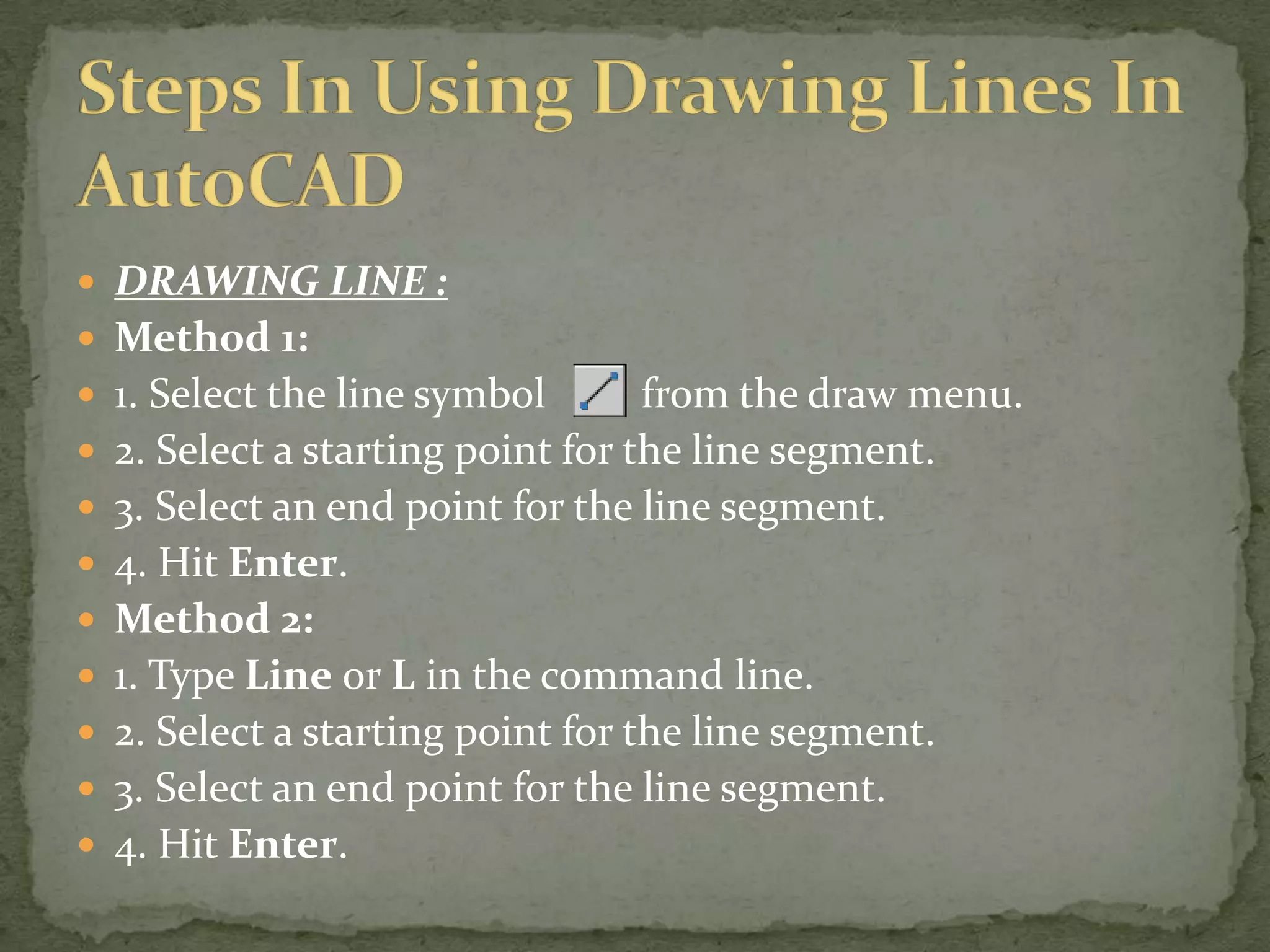 AutoCAD Lines with Instruction | PPTX