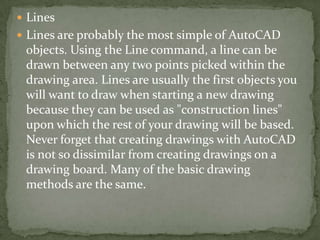 AutoCAD Lines with Instruction | PPTX