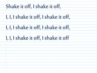 T. swift shake it off | PPTX