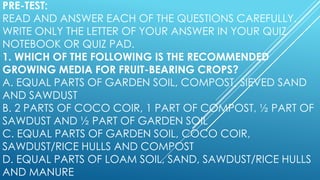GROWING MEDIA PREPARATION (HORTICULTURE 10) | PPTX