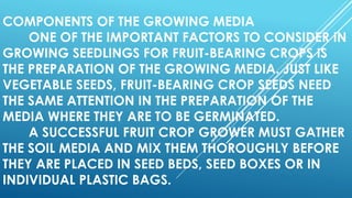 GROWING MEDIA PREPARATION (HORTICULTURE 10) | PPTX