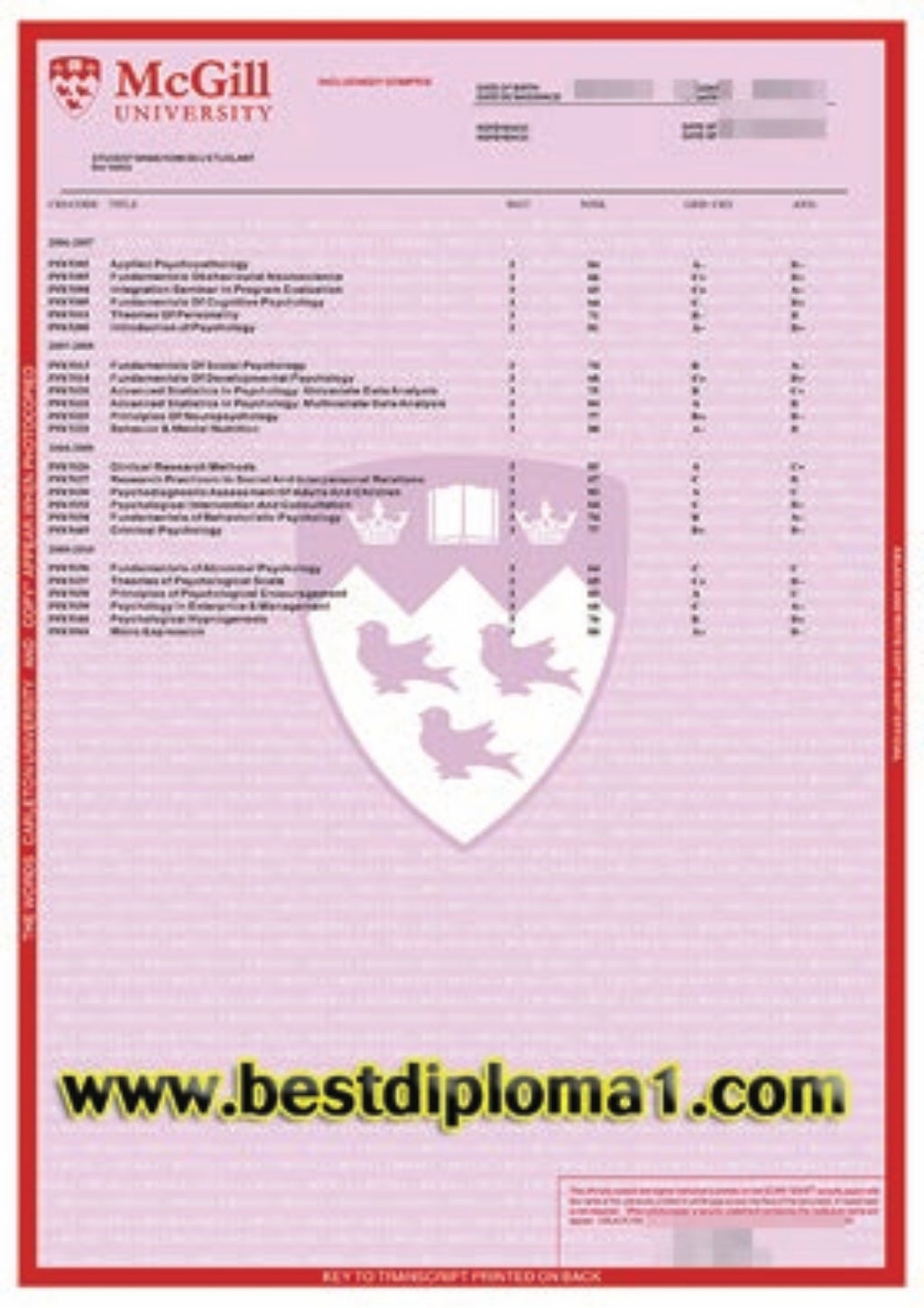 Fake Mcgill university academic transcript, buy Mcgill transcript