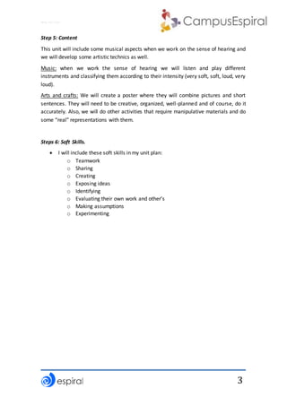 Unit plan template: OUR SENSES | PDF