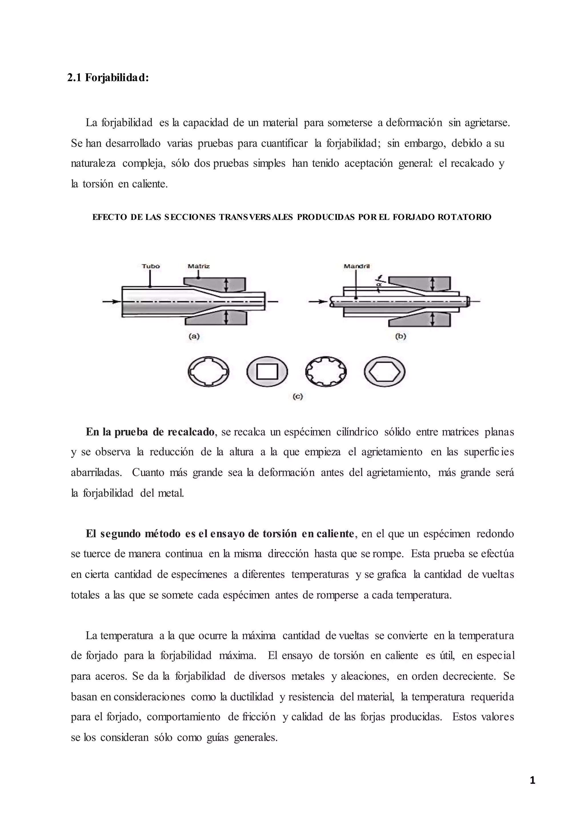 Proceso de forjado en metales | DOCX