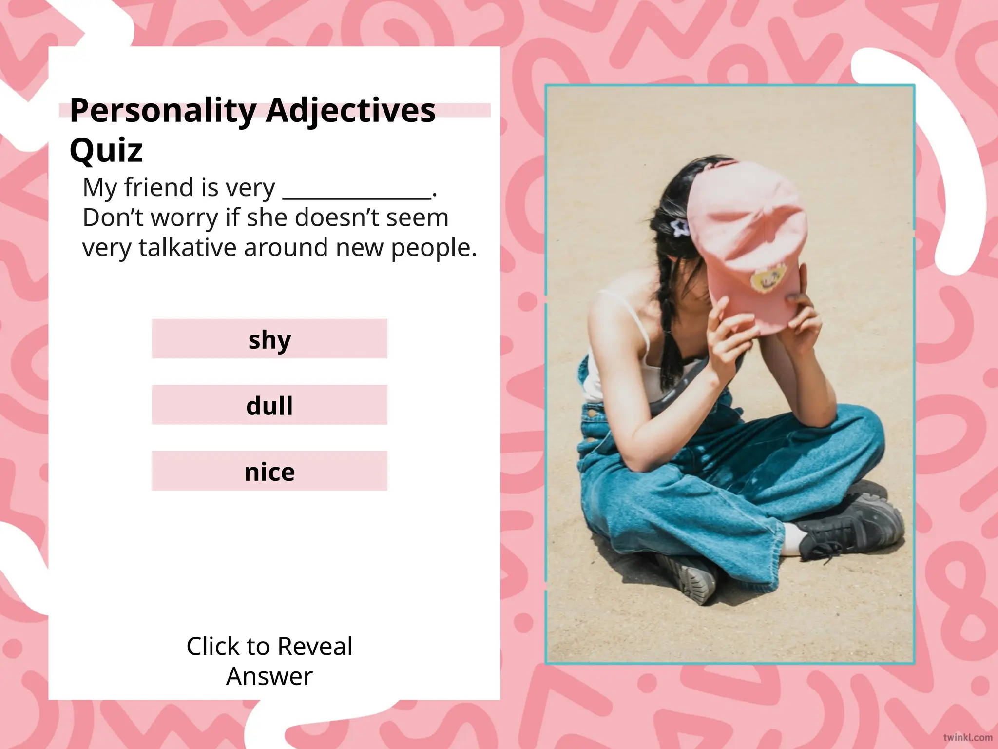 Personality adjevtive quiz and word lists | PPTX