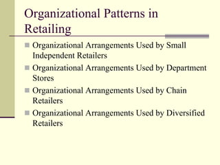 Organizational Patterns in Retailing | PDF