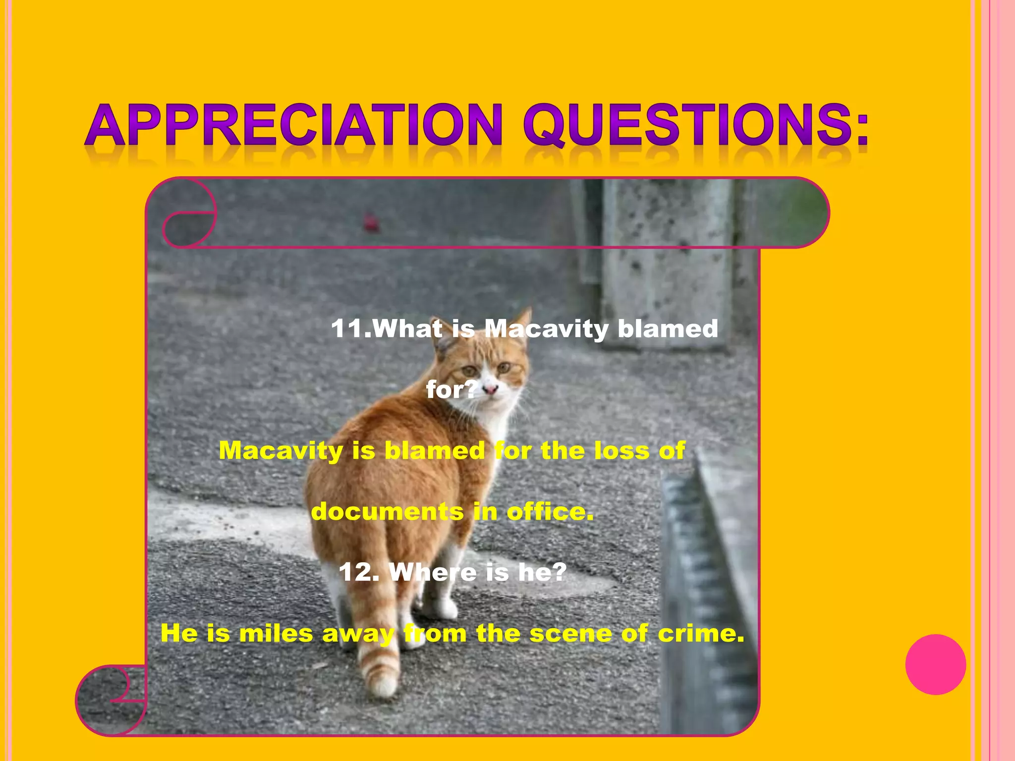 Poem 4 Macavity the mystery cat - T.S.Eliot | PPTX