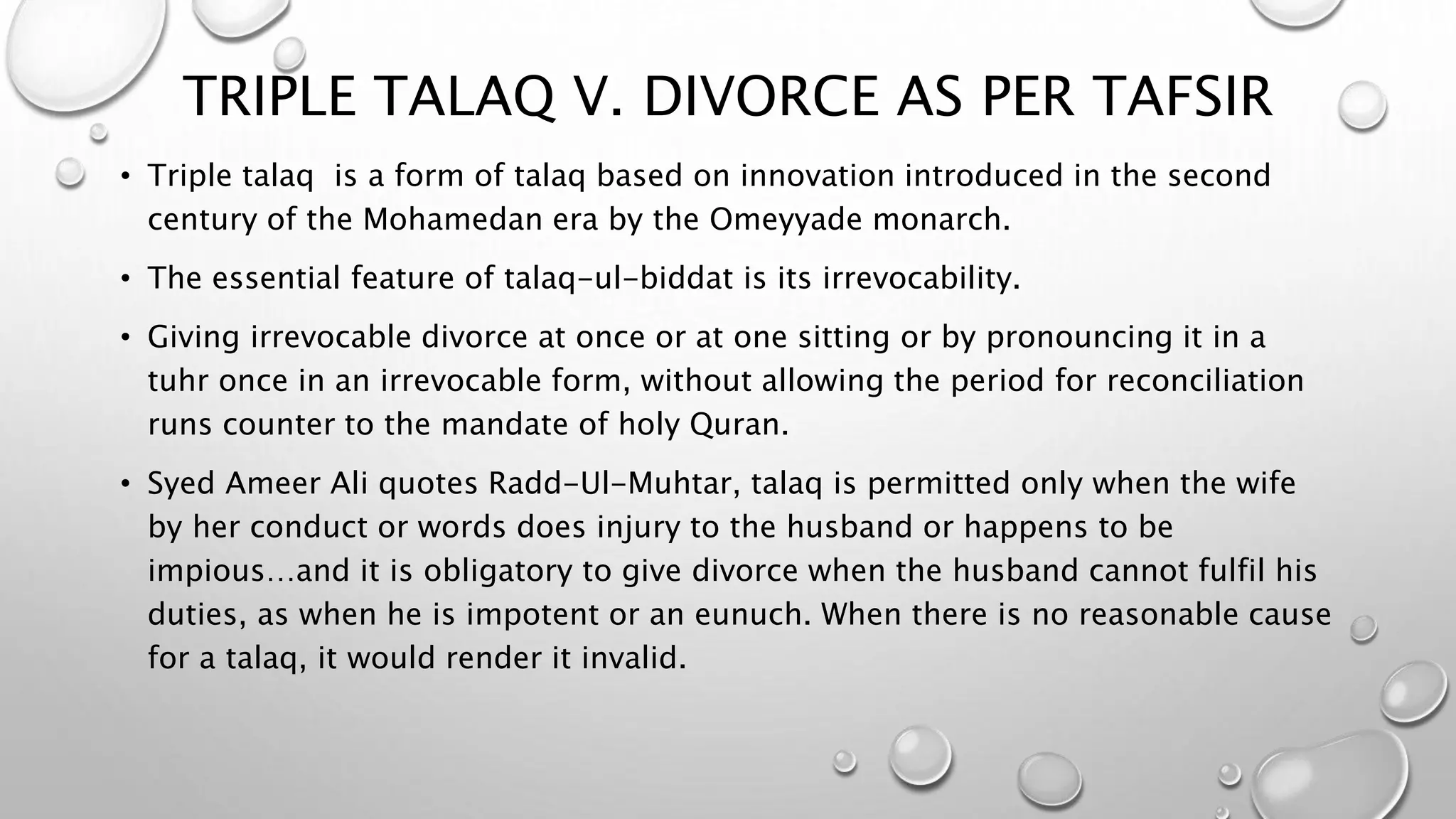 Islam and the Indian judiciary with reference to Talaq-e-biddat | PPT