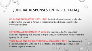 Islam and the Indian judiciary with reference to Talaq-e-biddat | PPT