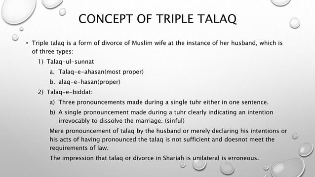 Islam and the Indian judiciary with reference to Talaq-e-biddat | PPT