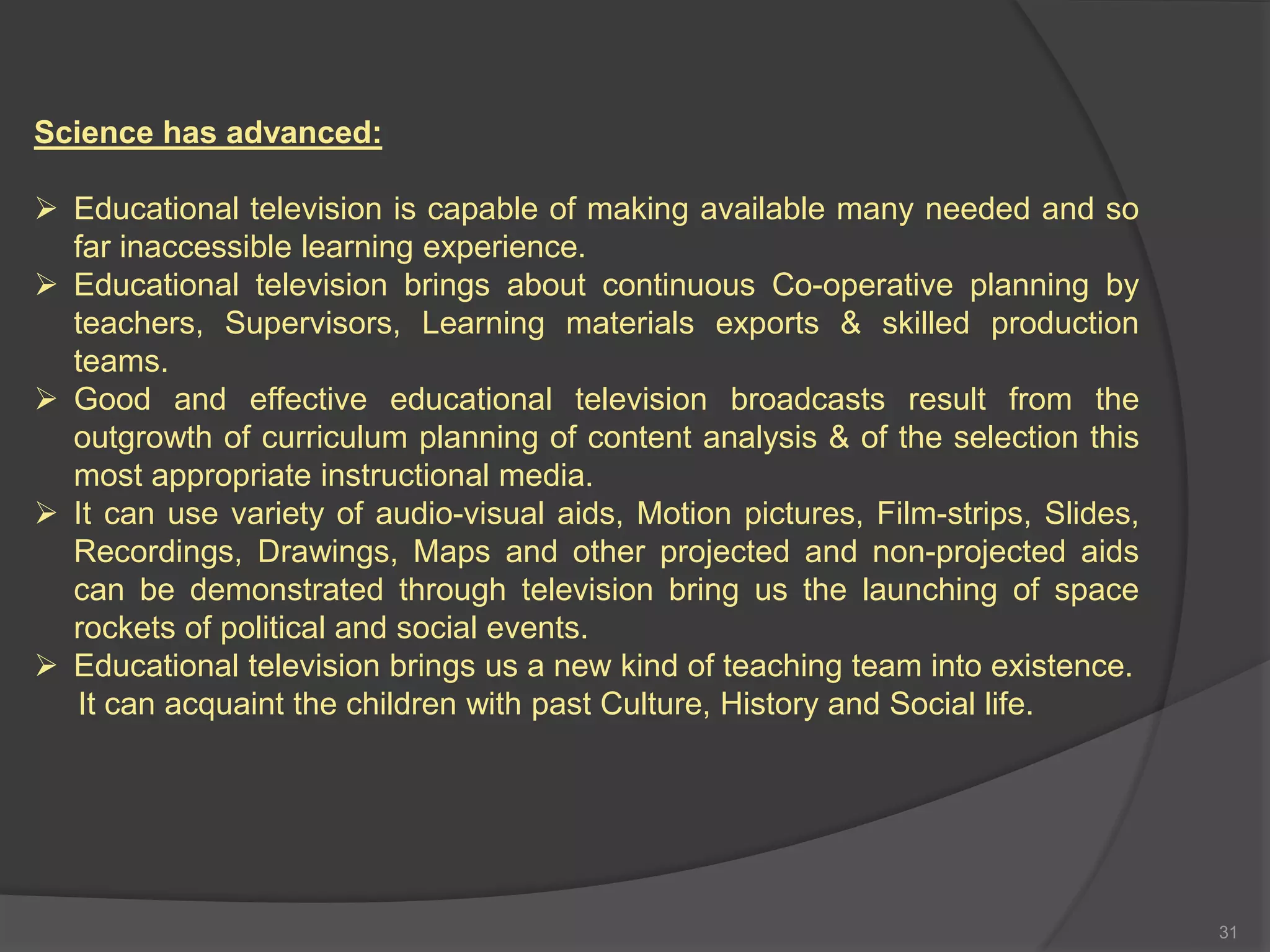 EDUCATIONAL TELEVISION PROGRAMMES | PPTX