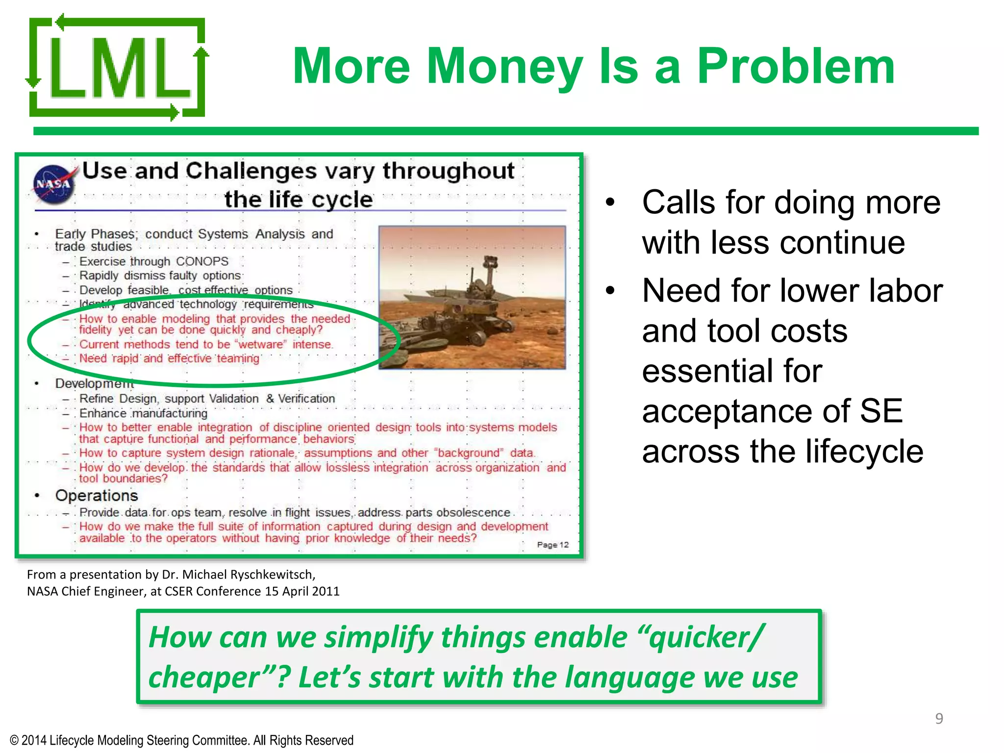 Lifecycle Modeling Language Tutorial by Dr. Dam and Dr. Vaneman | PPTX
