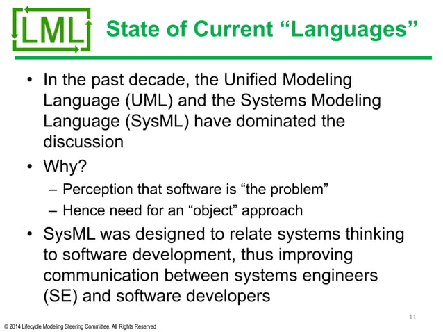 Lifecycle Modeling Language Tutorial by Dr. Dam and Dr. Vaneman | PPTX