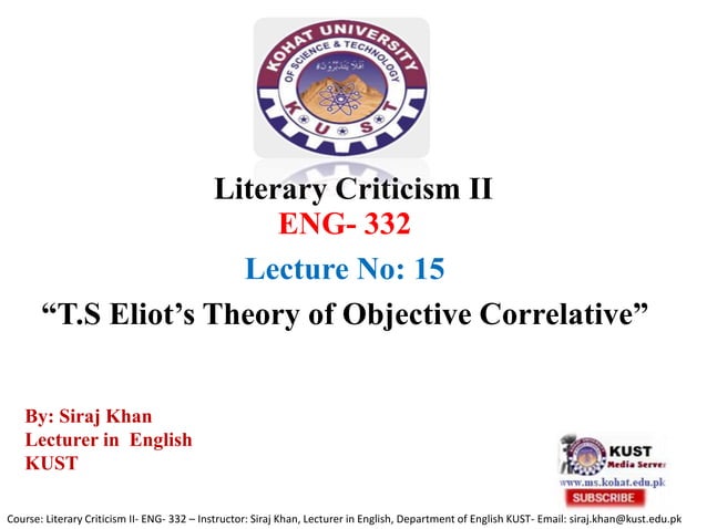 T.s eliot theory of objective correlative | PPTX | Poetry | Books and ...