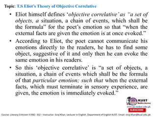 T.s eliot theory of objective correlative | PPTX