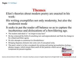T.s eliot | PPTX