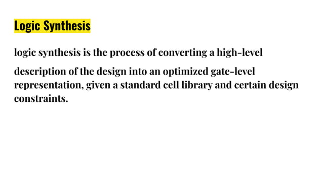 Logic Synthesis | PDF