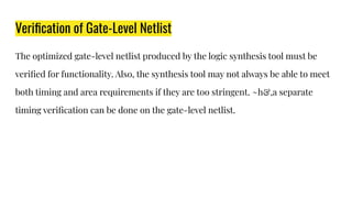 Logic Synthesis | PDF