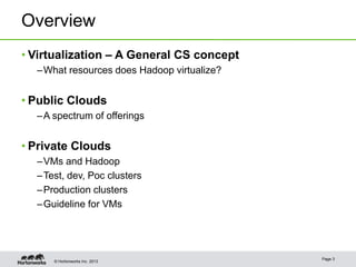 Hadoop in the Clouds, Virtualization and Virtual Machines | PPT