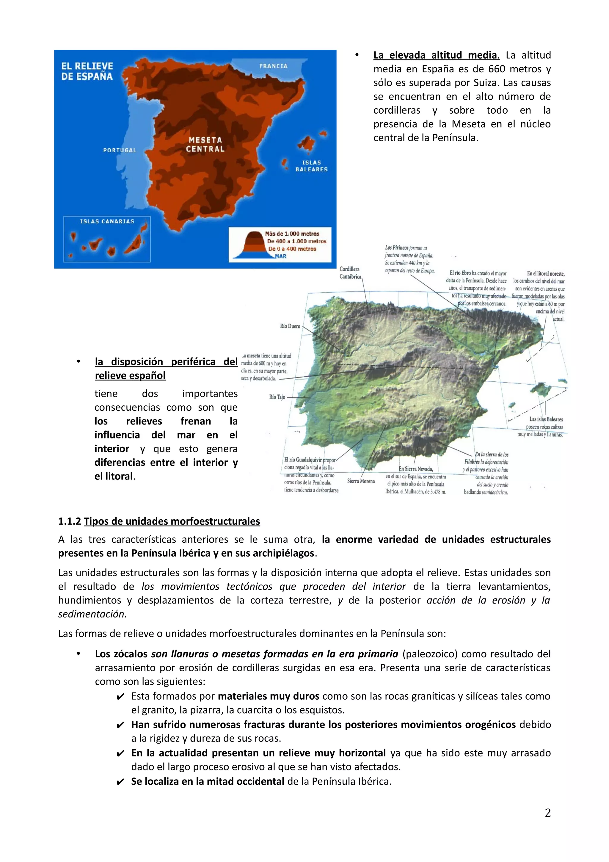 T.2 El relieve peninsular e insular | PDF