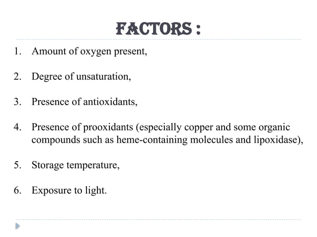 Types of oxidation and factors affecting it. | PPT