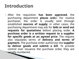 PURCHASE ORDER PPT FOR BBA AND MBA STUDENTS | PPTX