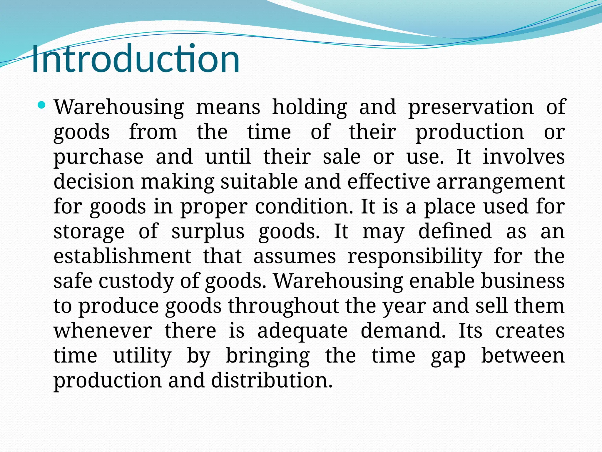 WAREHOUSE MANAGEMENT PPT FOR BBA AND MBA STUDENTS | PPTX