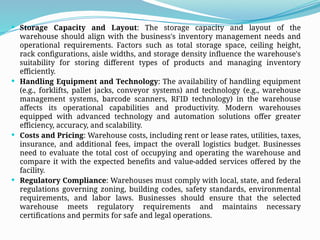 WAREHOUSE MANAGEMENT PPT FOR BBA AND MBA STUDENTS | PPTX