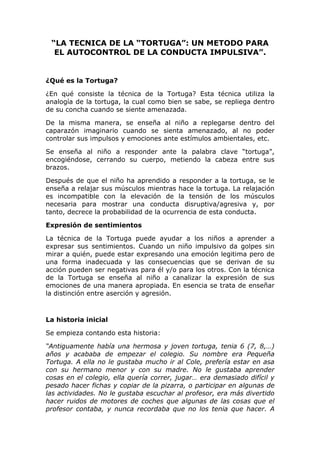 Técnica de la tortuga.. resumen | PDF