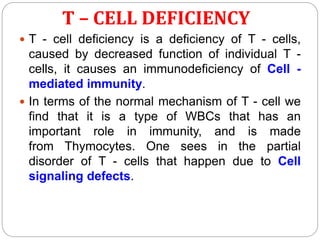 T - cell Deficiency | PPT