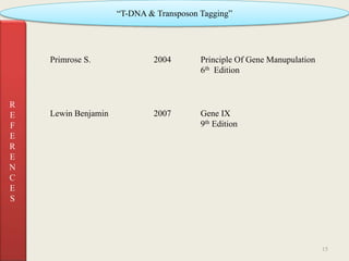 T dna & transposone tagging 1 (2) | PPTX