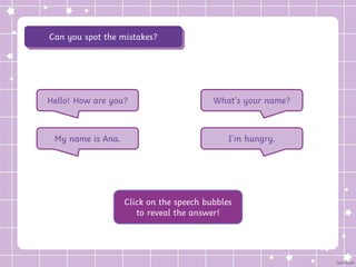 First English Class: Saying hello! Lesson for beginners | PPTX