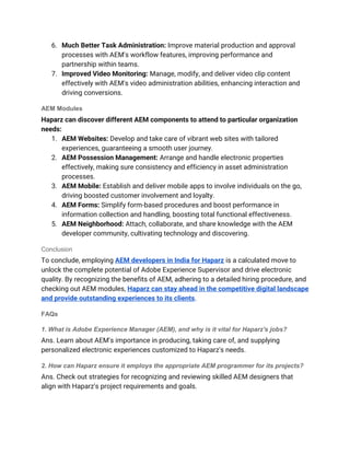 Haparz Offers Expert AEM Developers in India | PDF